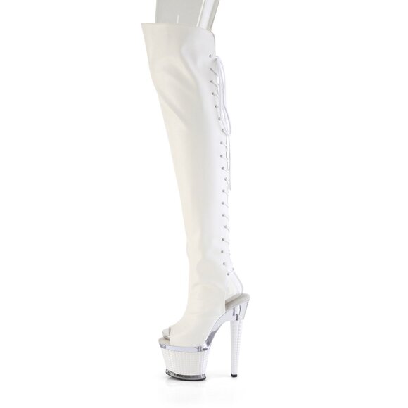 Shoes | Platform Lace Up Back High Heel Thigh High Boots | Poshmark